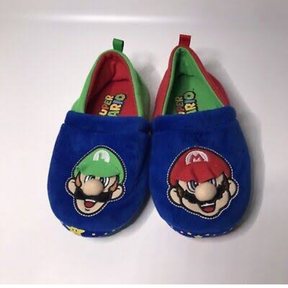 Nintendo | Shoes | Super Mario Bros Slippers Mario Luigio Size 31 ...